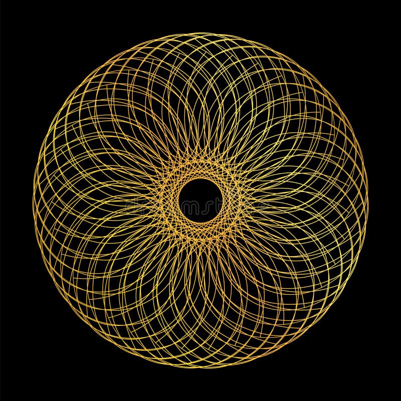 Gold Round Vector Frame - Circle Banner on Dark Background Stock Vector ...