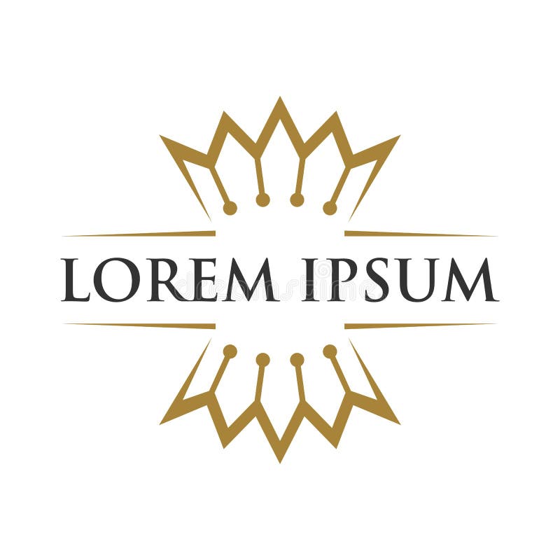 Gold Royal Crown Logo Border Template Illustration Design. Vector EPS ...