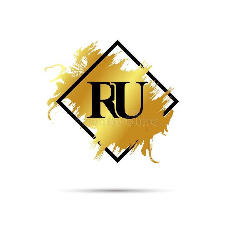 Gold RU Logo Symbol Vector Art Design Stock Illustration - Illustration ...
