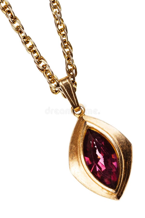 Ruby pendant with chain stock photo. Image of luxury - 36379578