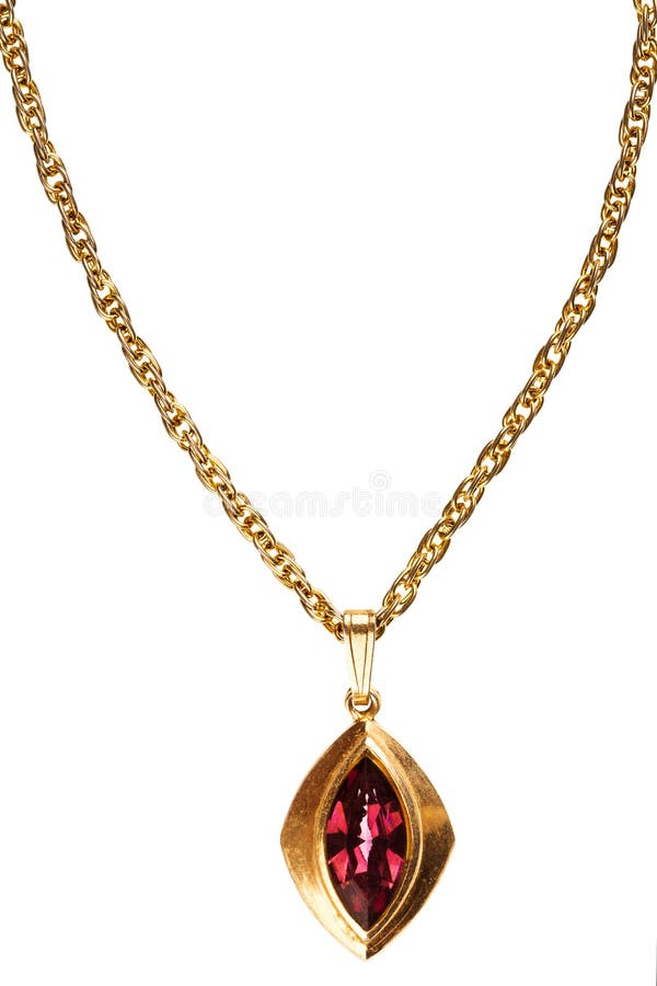 Ruby pendant with chain stock photo. Image of luxury - 36379578