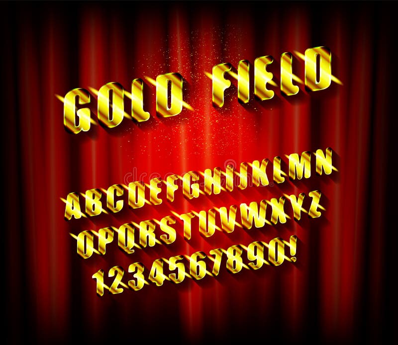 Gold rush font. stock vector. Illustration of design - 215953231