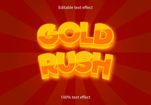 Gold Rush Red Background Text Effect Stock Vector - Illustration of ...