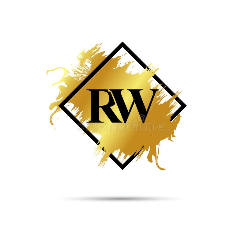 Gold RW Logo Symbol Vector Art Design Stock Illustration - Illustration ...
