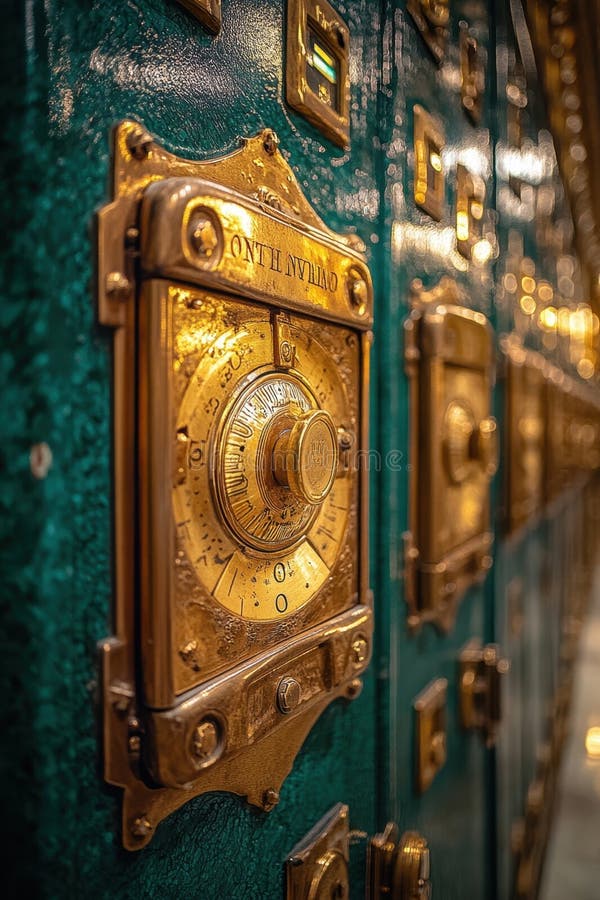 A Gold Safe in a Bank Vault. Bank Vault Stock Photo - Image of ...