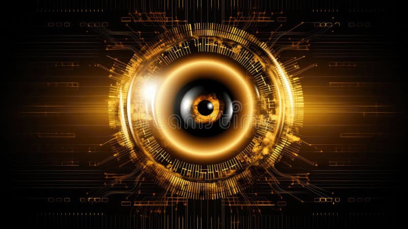Gold Safe Biometric Authentication Eye Scanning Big Data Cybersecurity ...