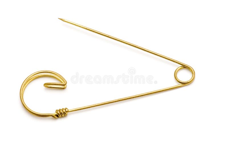 Safety pin stock photo. Image of isolated, gold, background - 21262854