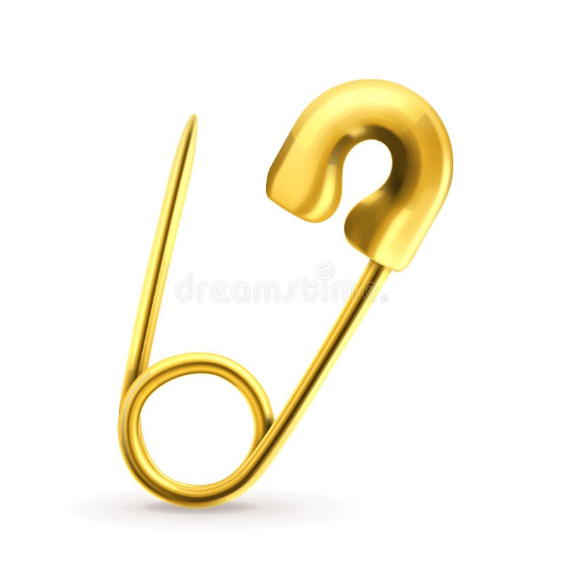 Gold safety pin stock vector. Illustration of connect - 57038852
