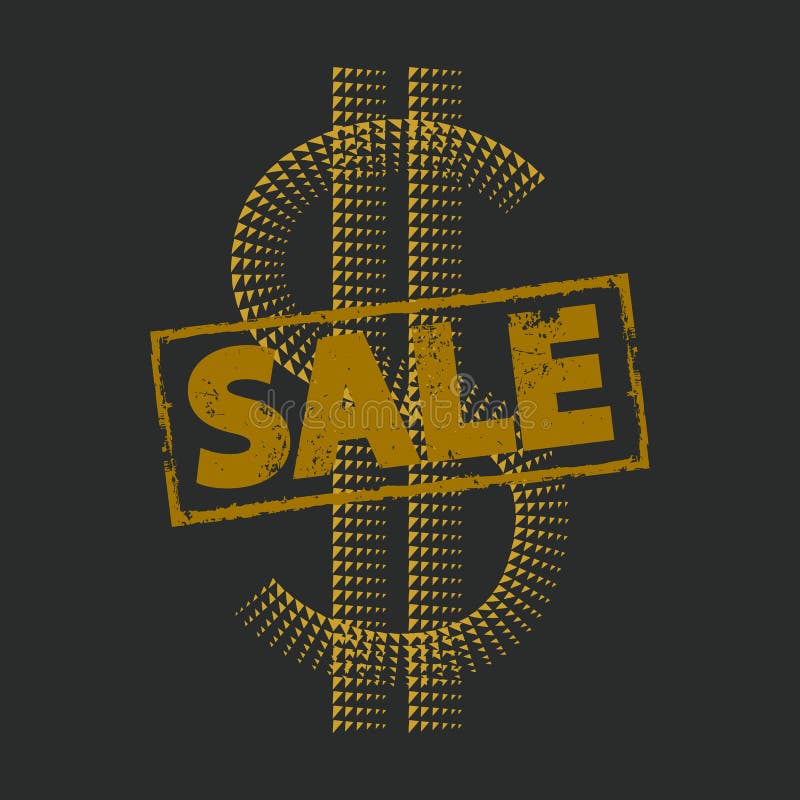 Gold Sale Banner Template Design with Grunge Texture. Stock Vector ...