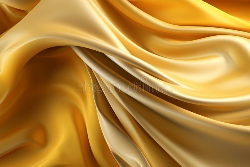 Gold Satin Background with Waves. 3d Rendering, 3d Illustration with ...