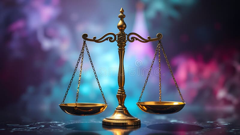 A Gold Scale with Two Sides, One Side is Empty and the Other Side is ...