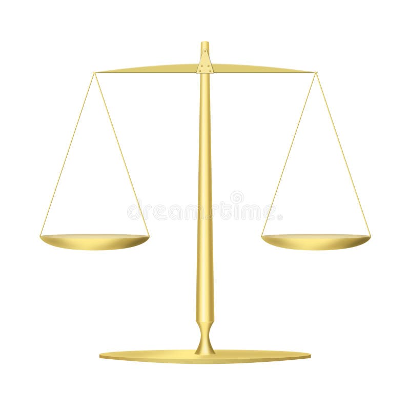 Gold Scales And Auction Hammer Stock Illustration - Illustration of ...