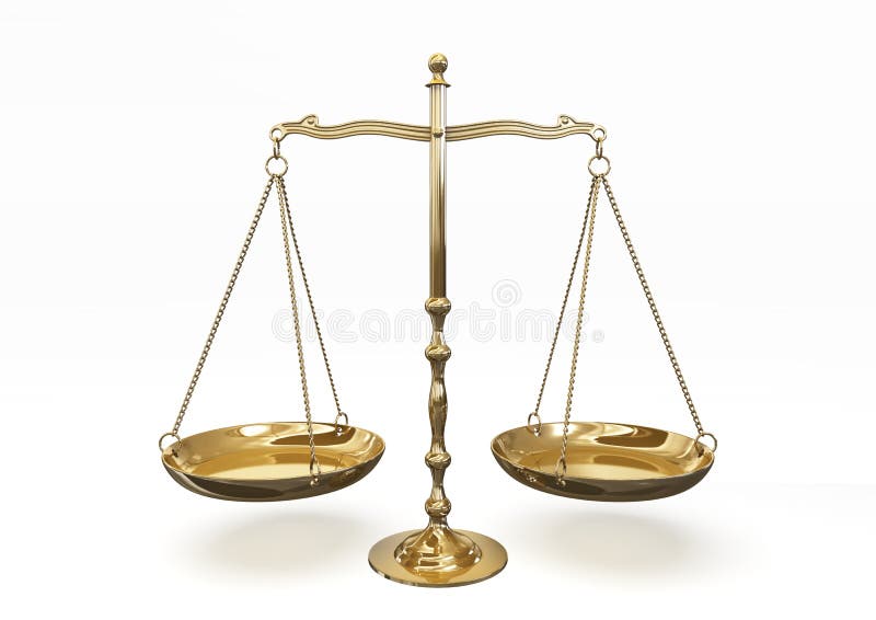 Gold Scales and Auction Hammer Stock Illustration - Illustration of ...