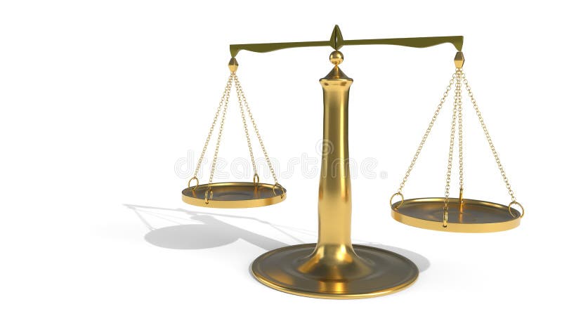 Gold Scales on White, 3d Rendering Stock Illustration - Illustration of ...