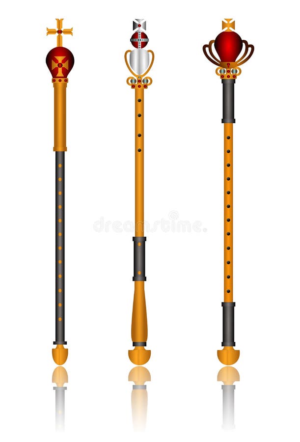 Gold Royal Scepters Wand for King and Queen Stock Illustration ...