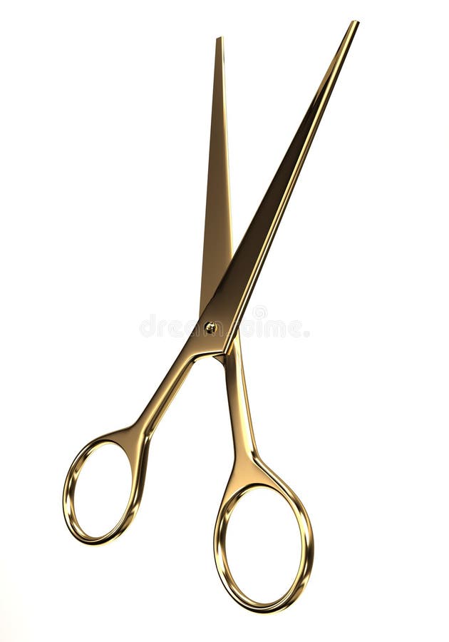 Gold scissors opened stock illustration. Illustration of blade - 20788805