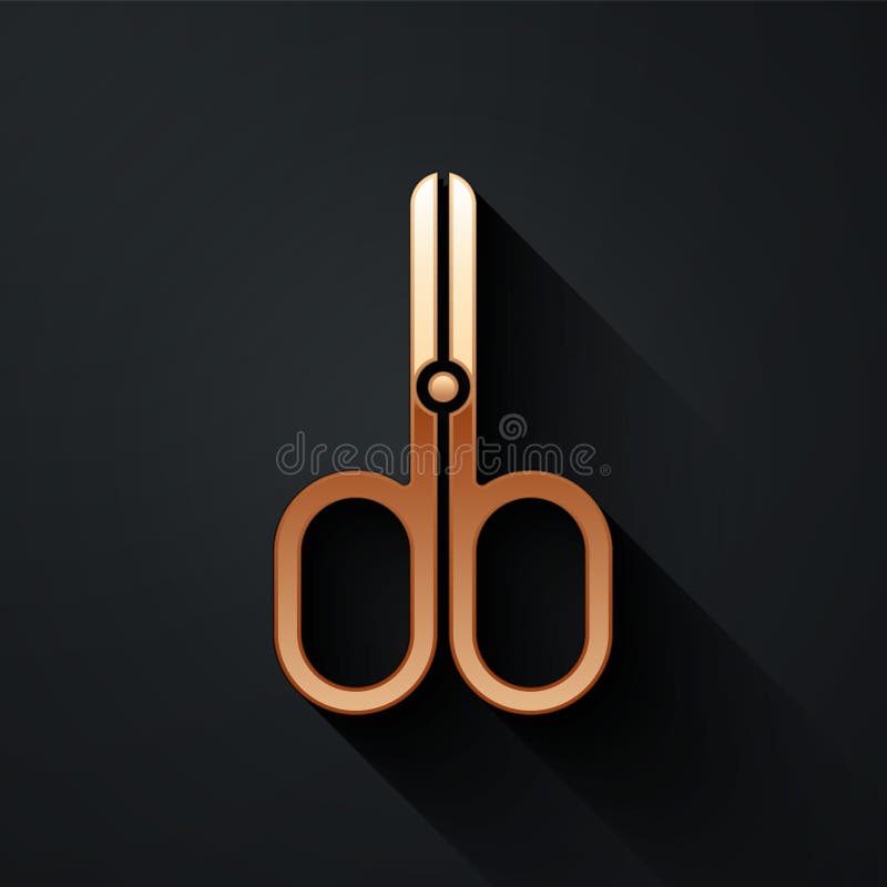 Gold Scissors Icon Isolated on Black Background. Cutting Tool Sign ...