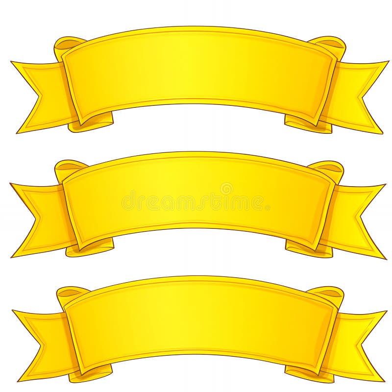 Gold Scroll Banners Award Celebration Design Elements Stock ...