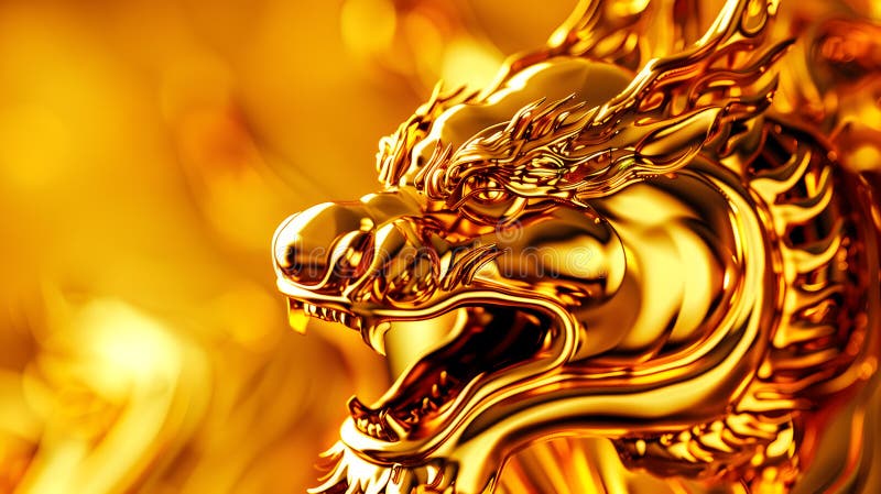 Gold Sculpture of Mythical Creature Polished Stock Illustration ...