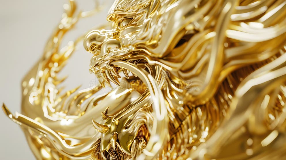 Gold Sculpture of a Mythical Creature Polished. Stock Illustration ...