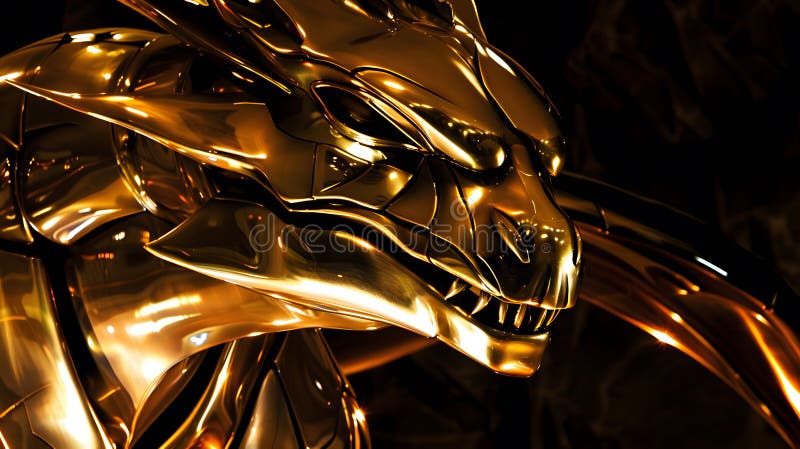 Gold Sculpture of a Mythical Creature Polished. Stock Illustration ...