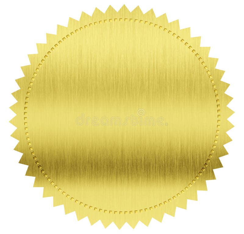 Gold Wax Seal Isolated on White Stock Image - Image of blazon, vintage ...