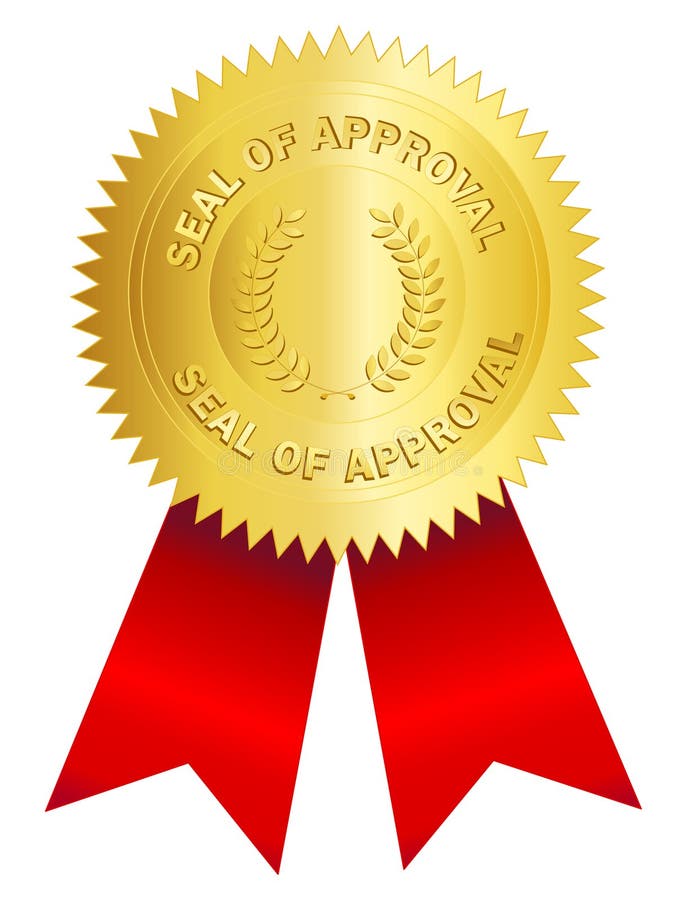 Gold seal with ribbon stock vector. Illustration of gold - 16198813