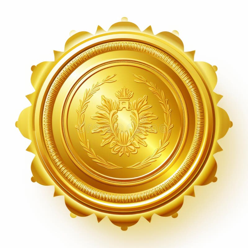 Gold Seal Vector Illustration, Elegant Design, Isolated on White, Ai ...