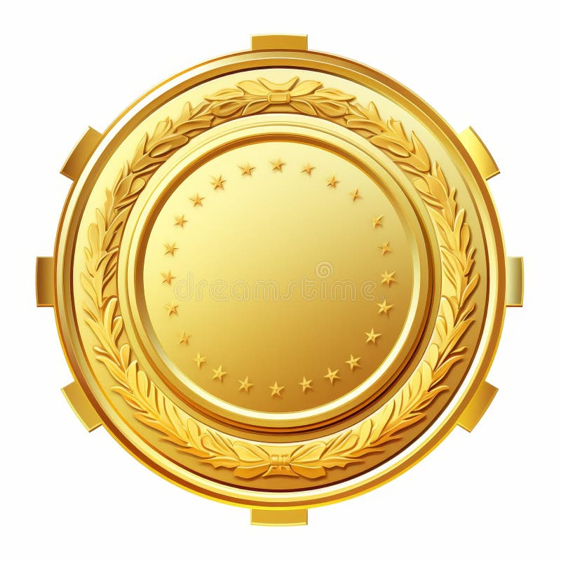 Gold Seal Vector Illustration, Elegant Design, Isolated on White, Ai ...