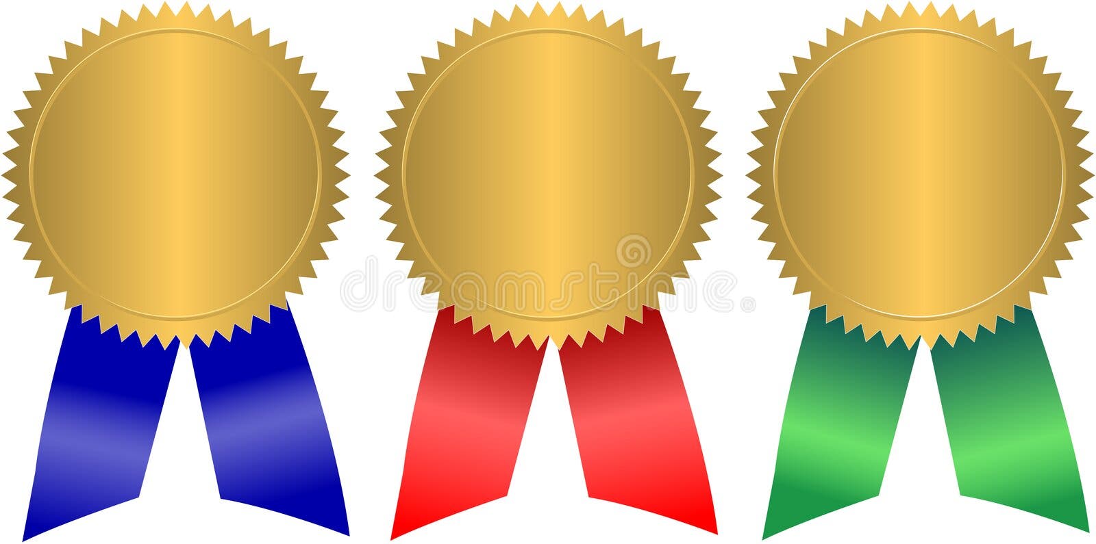 Gold seal with red ribbon stock vector. Illustration of colorful - 14762335