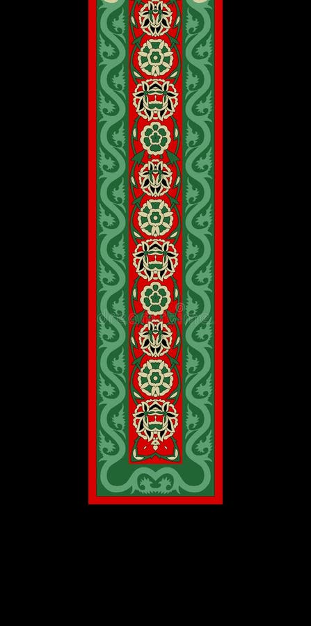 Gold Seamless Arabic Ornament. Orange Endless Arabesque, Border Stock ...