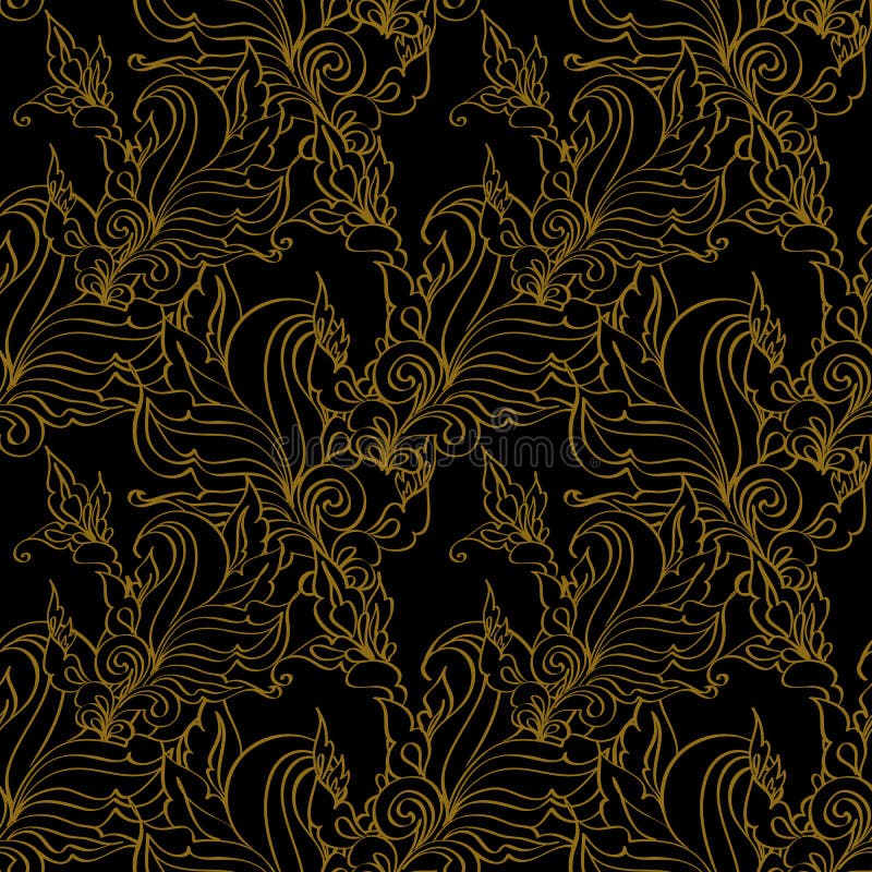 Gold Seamless Fashion Patterns. Stock Vector - Illustration of outline ...