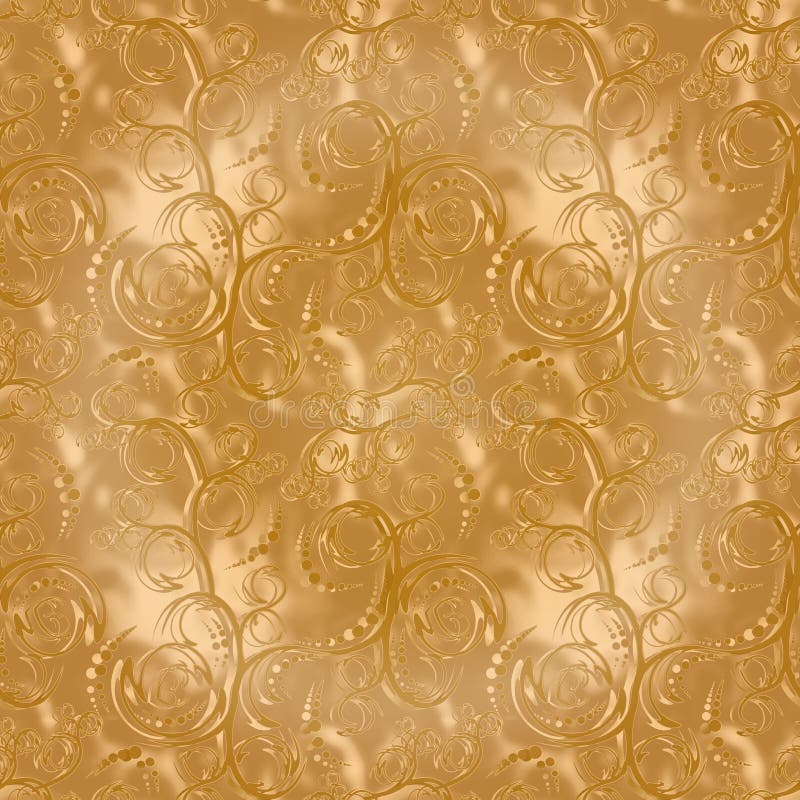 Gold seamless pattern stock illustration. Illustration of floral - 18648720