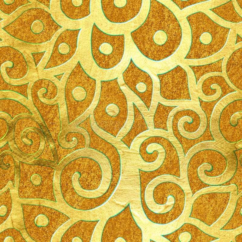Gold seamless pattern stock illustration. Illustration of graphic ...