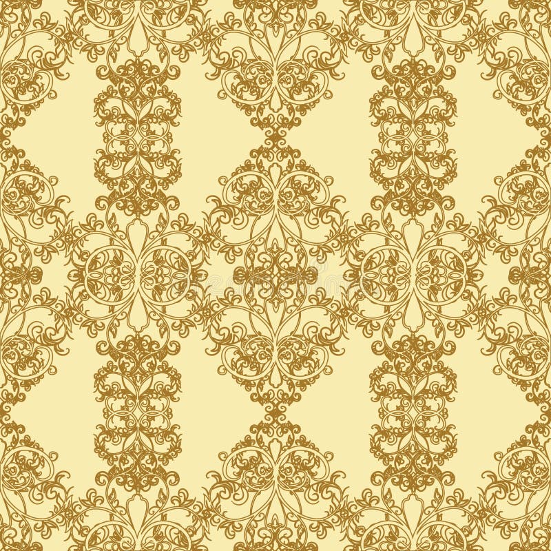 Vintage Gold Seamless Pattern Stock Vector - Illustration of paper ...