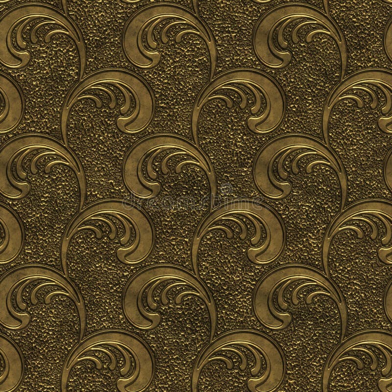 Gold Seamless Texture with Swirls Pattern Stock Illustration ...