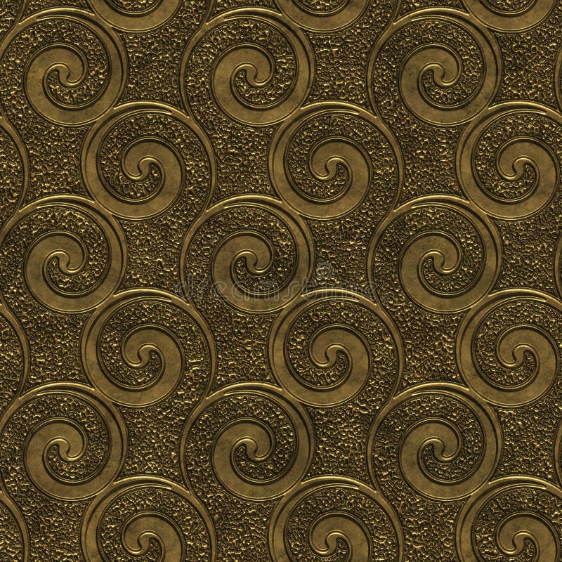Gold Seamless Texture with Swirls Pattern Stock Illustration ...