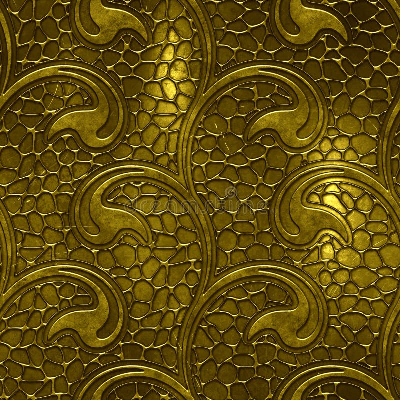 Gold Seamless Texture with Swirls Pattern Stock Illustration ...