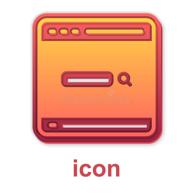 Gold Search Engine Icon Isolated on White Background. Vector Stock ...