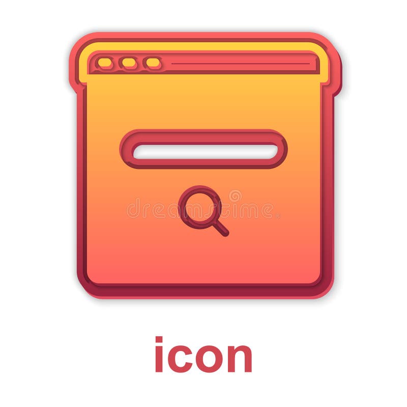 Gold Search Engine Icon Isolated on White Background. Vector Stock ...