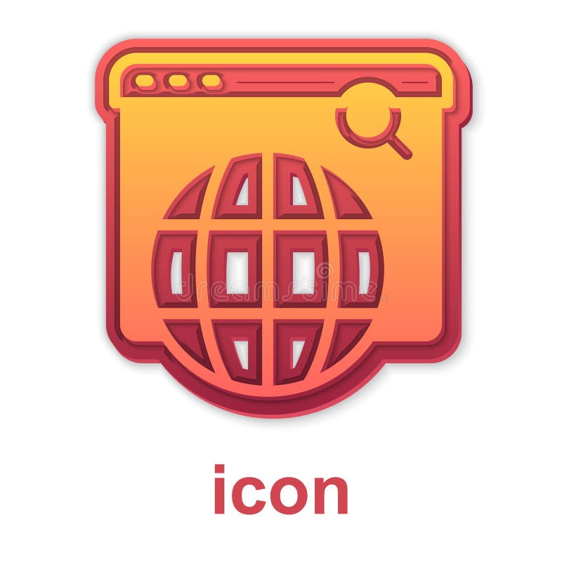 Gold Search Location Icon Isolated on Black Background. Magnifying ...