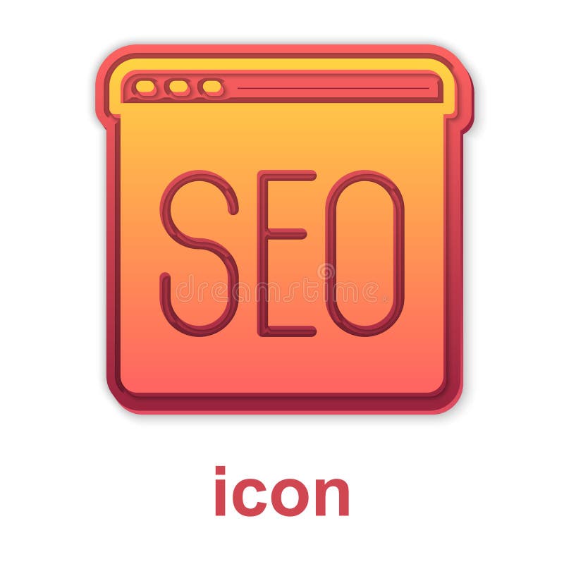 Gold SEO Optimization Icon Isolated on White Background. Vector Stock ...