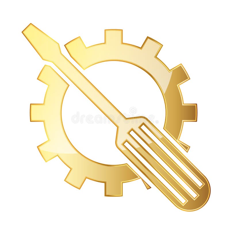 Gold Service Icon. Vector Illustration. Settings Concept Stock ...