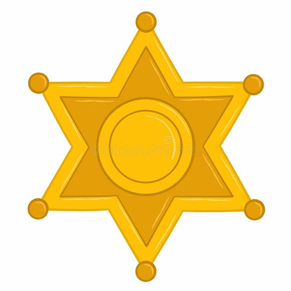 Gold sheriff star badge stock illustration. Illustration of western ...