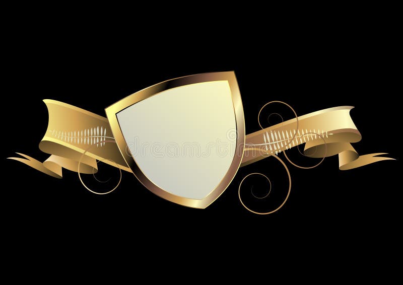 Gold shield stock vector. Illustration of background - 18008206
