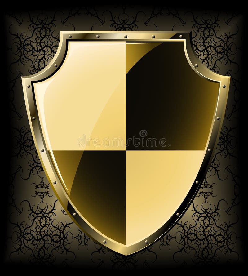 Gold shield stock vector. Illustration of protection - 18771075