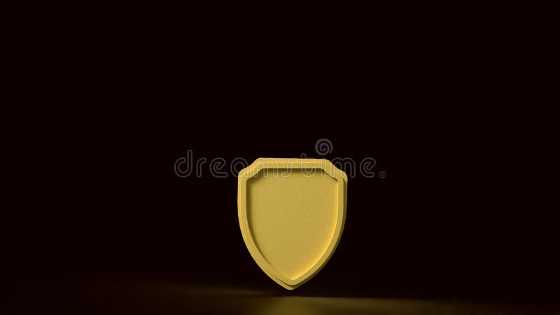 The Gold Shield on Black Background for Security Concept 3d Rendering ...