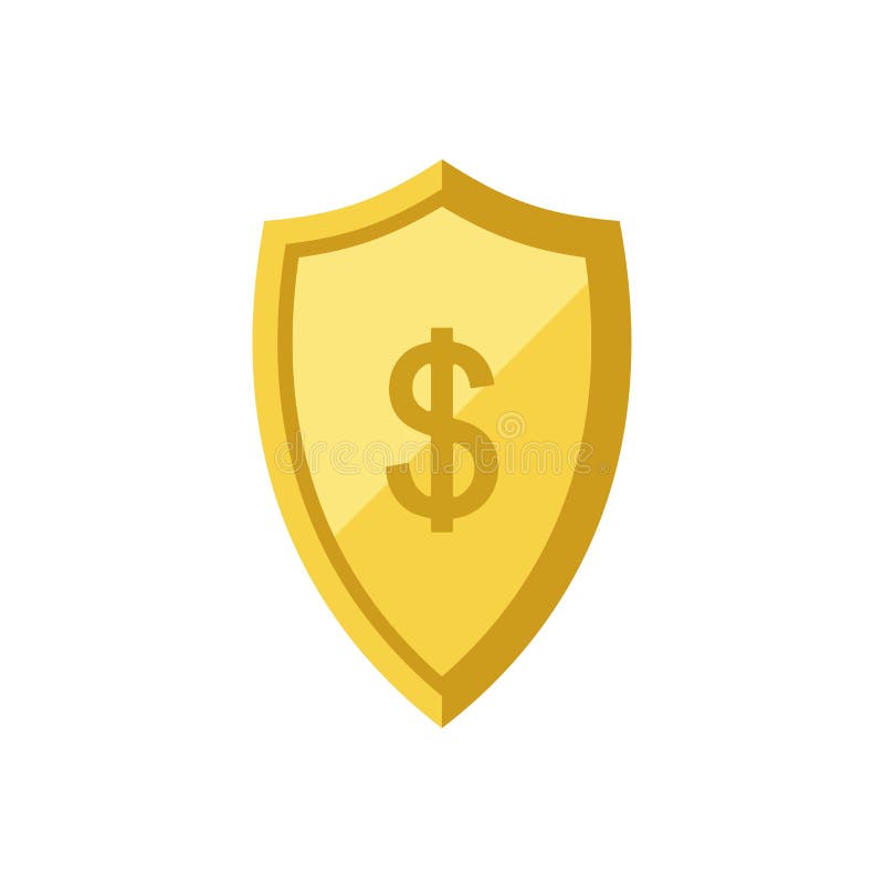 Gold Shield with a Dollar Sign. Save Your Money. Stock Vector ...