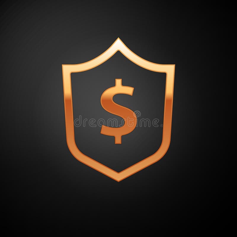 Gold Shield Icon Isolated on White Background. Guard Sign. Security ...