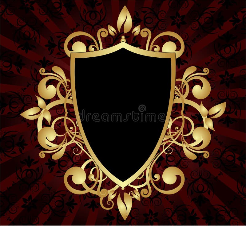 Gold shield stock vector. Illustration of frame, knight - 18008206
